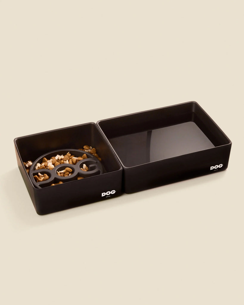 Dog bowls - Square corner dog bowl | Charcoal Black – DOG by Dr Lisa US